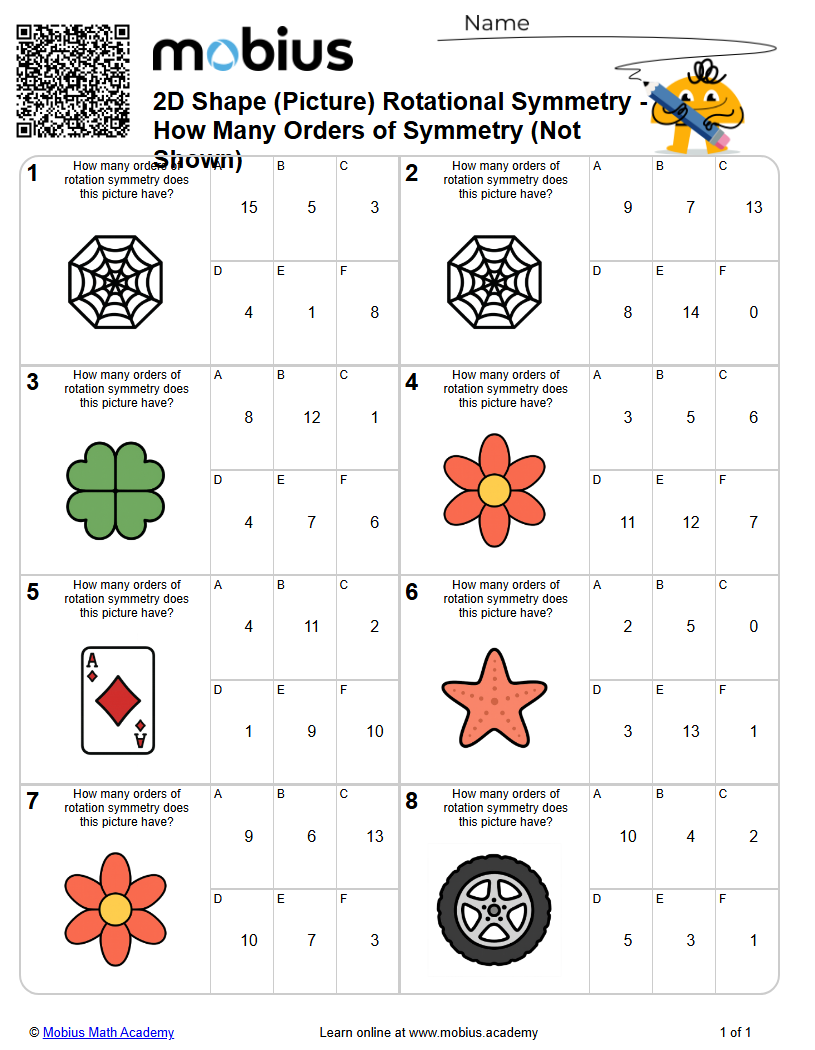 2D Shape (Picture) Rotational Symmetry - How Many Orders of Symmetry ...