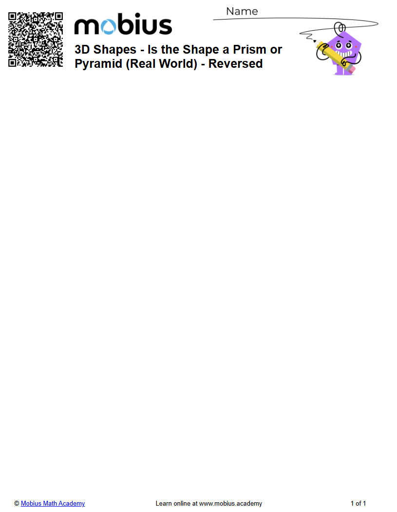 3D Shapes - Is the Shape a Prism or Pyramid (Real World) - Reversed ...