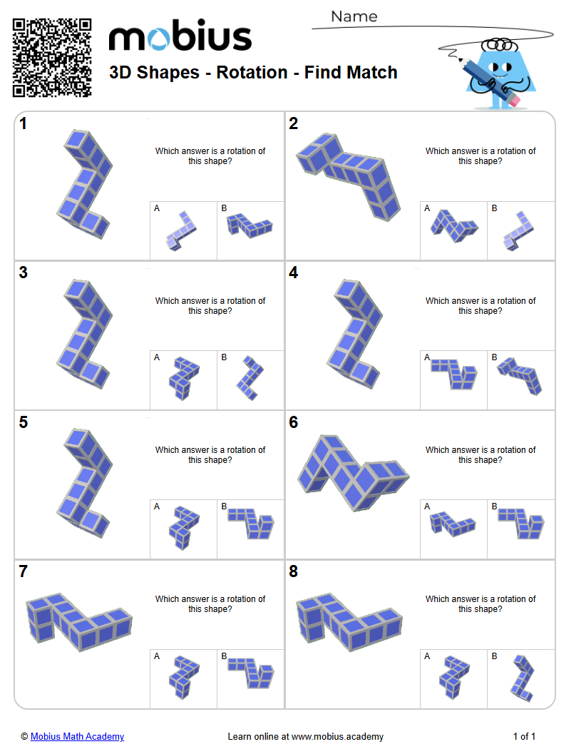 Level 1 | Geometry 2D | Grades 3-11 Math Worksheets - Mobius Math Academy