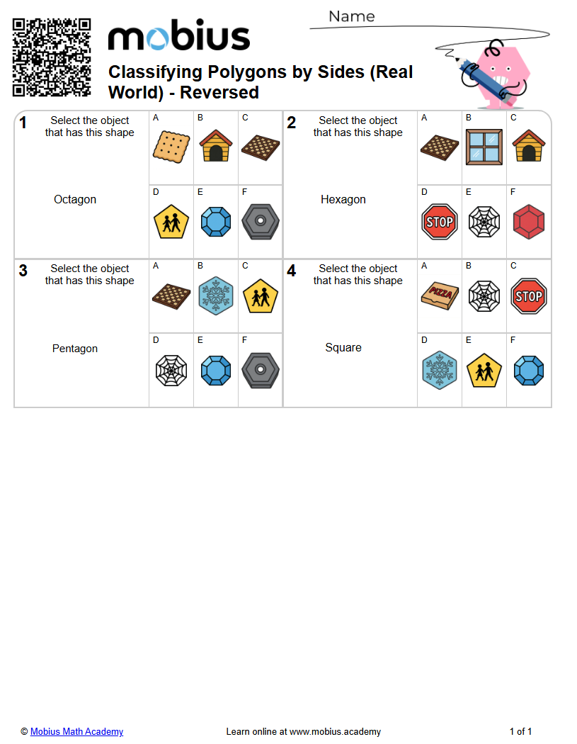 Classifying Polygons by Sides (Real World) - Reversed (Level 1 ...