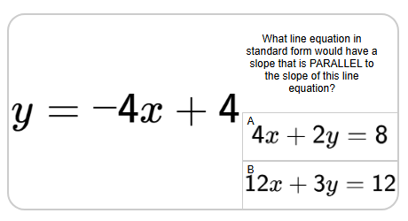 Slope - Find Parallel - Slope Y Intercept Form to Standard Form | Level ...