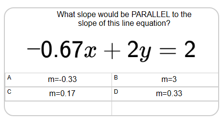 Slope - Find Parallel - Standard Form to Decimal Slope | Level 1 ...
