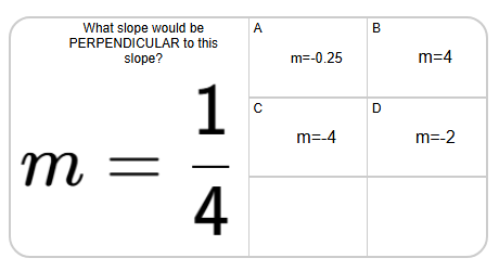 Slope - Find Perpendicular - Fraction Slope to Decimal Slope (Level 1 ...