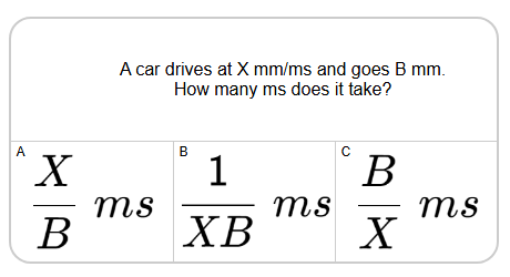 Speed - Distance and Speed to Time - Variables (Level 1) - Mobius Math ...