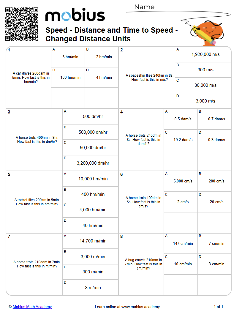 Speed - Distance and Time to Speed - Changed Distance Units (Level 2 ...