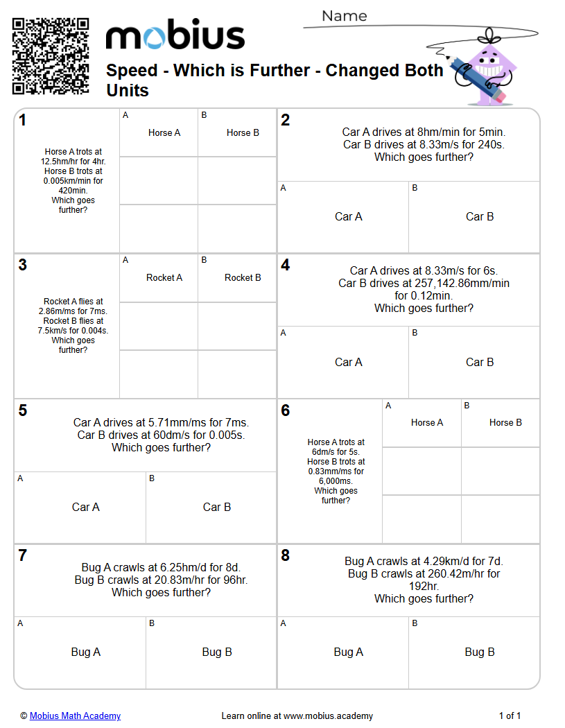 Which is Further - Changed Both Units (Level 2) | Speed/Distance/Time ...