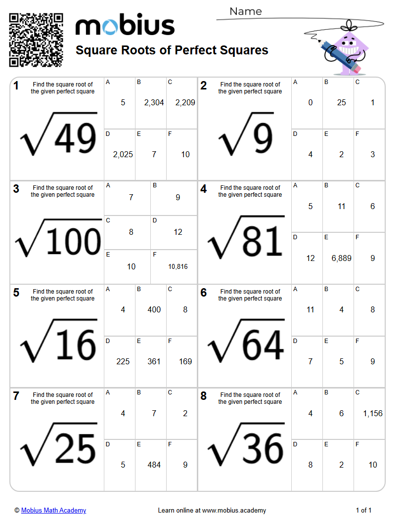 Level 2 | Exponents | Grades 5-8 Math Worksheets - Mobius Math Academy