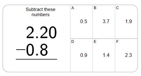 Subtraction - Decimal Tenths (Column) (Level 3) - Mobius Math Academy