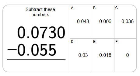 Subtraction - Decimal Thousandths (Column) (Level 4) - Mobius Math Academy