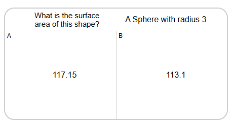 Surface Area - Sphere - Words to Decimal (Level 1) - Mobius Math Academy