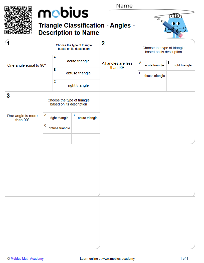 Triangle Classification - Angles - Description to Name (Level 1 ...