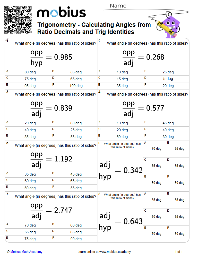 Trigonometry - Calculating Angles from Ratio Decimals and Trig ...