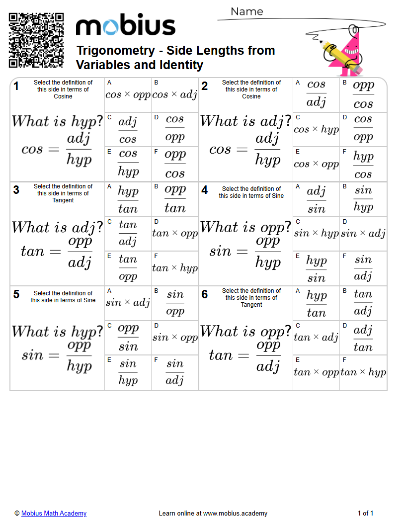 Trigonometry - Side Lengths from Variables and Identity (Level 1 ...