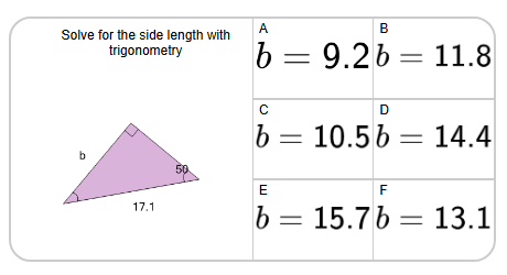 Trigonometry - Solve Side Lengths from Diagrams (Level 1) - Mobius Math ...