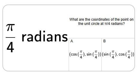 Trigonometry, Unit Circle - Angle (Radians) to Cos/Sin Coordinates (30s ...