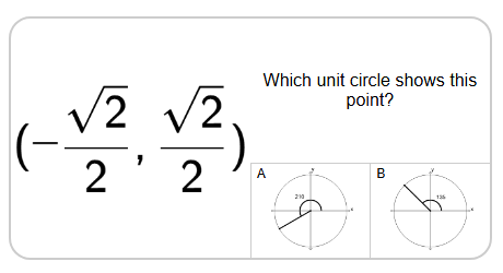 Trigonometry, Unit Circle Coordinates to Picture (Degrees) (45s ...