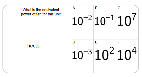 Units - Metric Core | Base Name to Power of Ten (Level 1) | Grades 11 ...