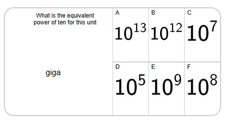 Units - Metric Extended | Base Name to Power of Ten (Level 1) | Grade ...
