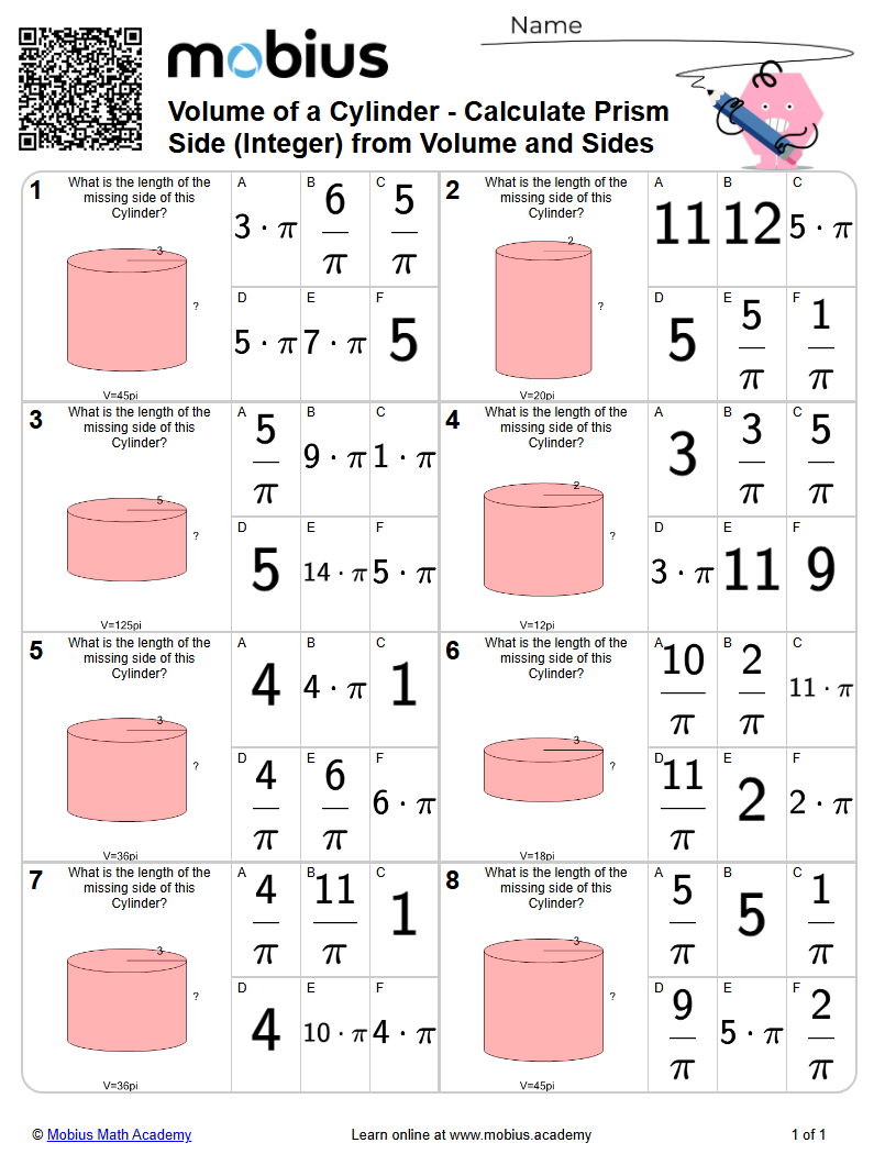 Volume of a Cylinder - Calculate Prism Side (Integer) from Volume and ...