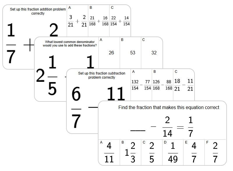 Fraction Addition and Subtraction - Practice - Mobius Math Academy