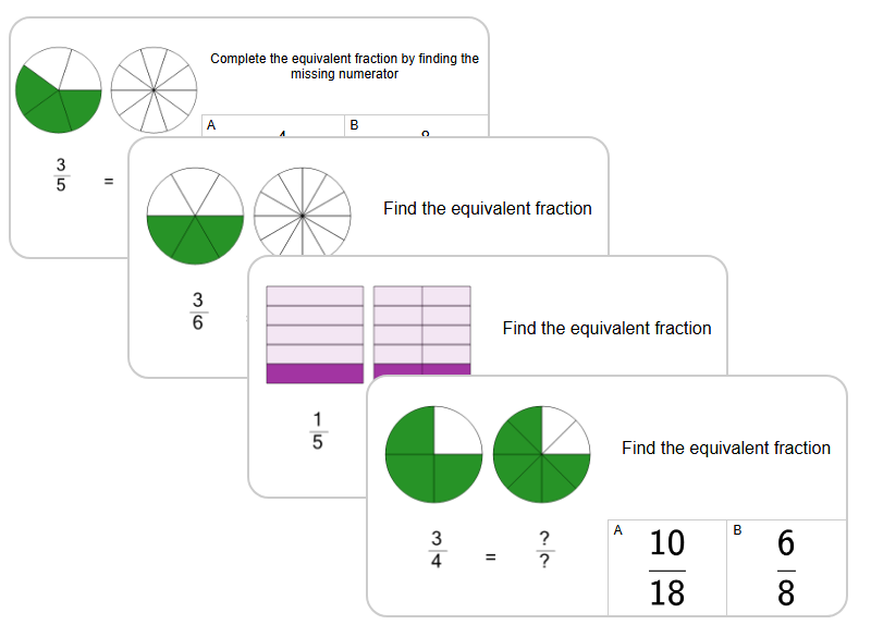 Fractions, Equivalent - Advanced | Fractions/Decimals | Grades 5-6 Math ...