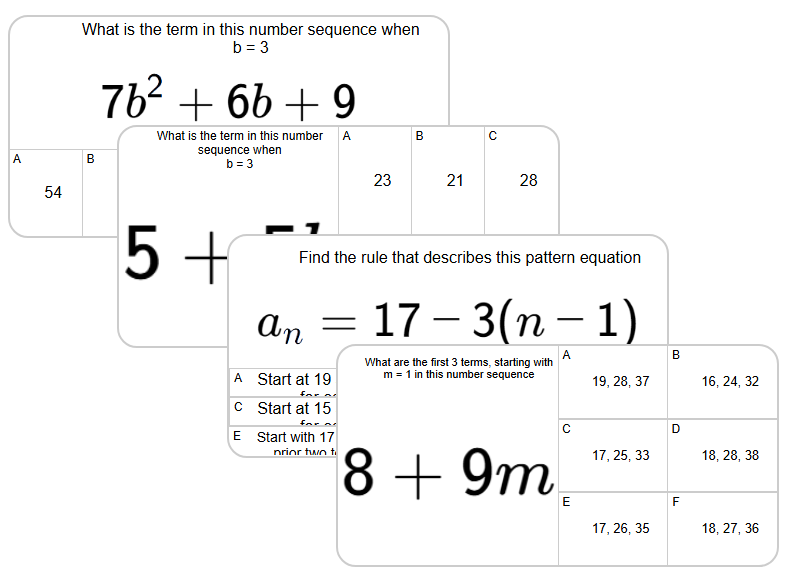 Patterning and Algebra - Practice | Patterning | Grades 9-10 Math Unit ...