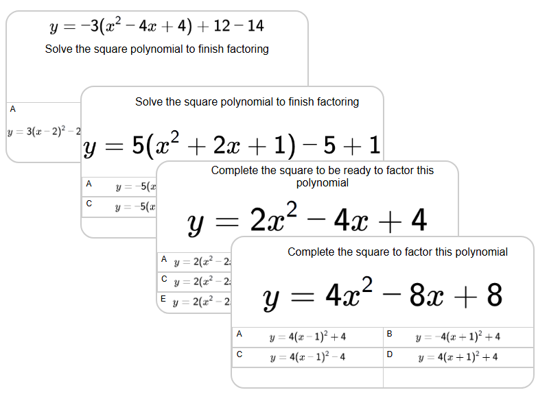 Quadratic Equations and Vertex Form - Advanced | Algebra | Grade 12 ...