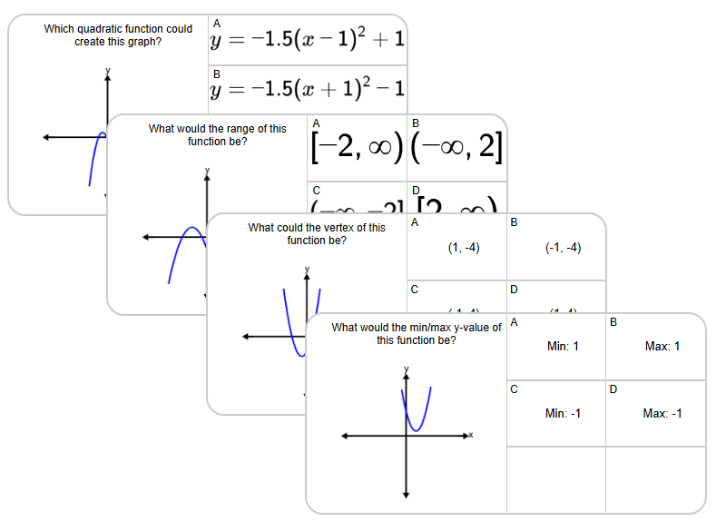 Quadratic Equations and Vertex Form - Practice - Mobius Math Academy
