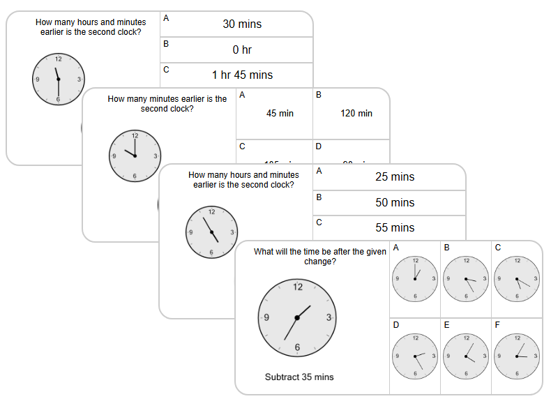Time - Elapsed Time, Negative - Practice - Mobius Math Academy