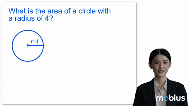 Mobius Math Academy - Finding the area of a circle from the radius