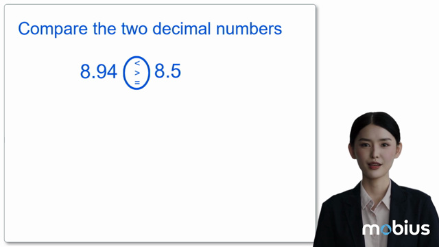 Comparing the value of two decimals - Mobius Math Academy