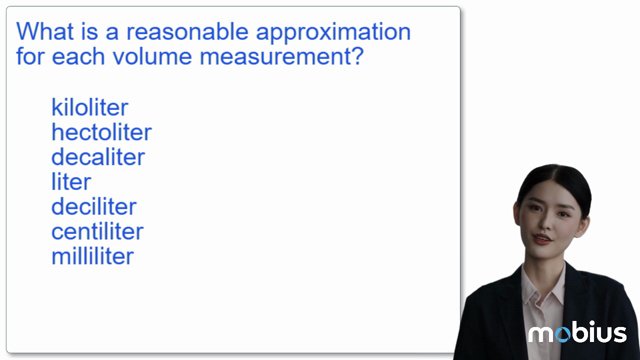 Identify reasonable volume in metric measurements - Mobius Math