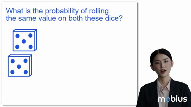 Probability of rolling dice the same number - Mobius Math Academy
