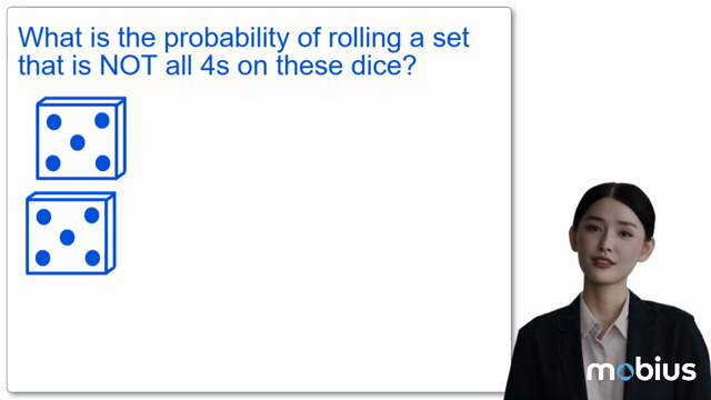 Mobius Math Academy - Probability of dice not all specific number