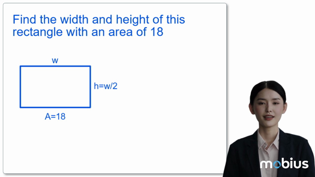 Side of a rectangle from area and ratio - Mobius Math Academy