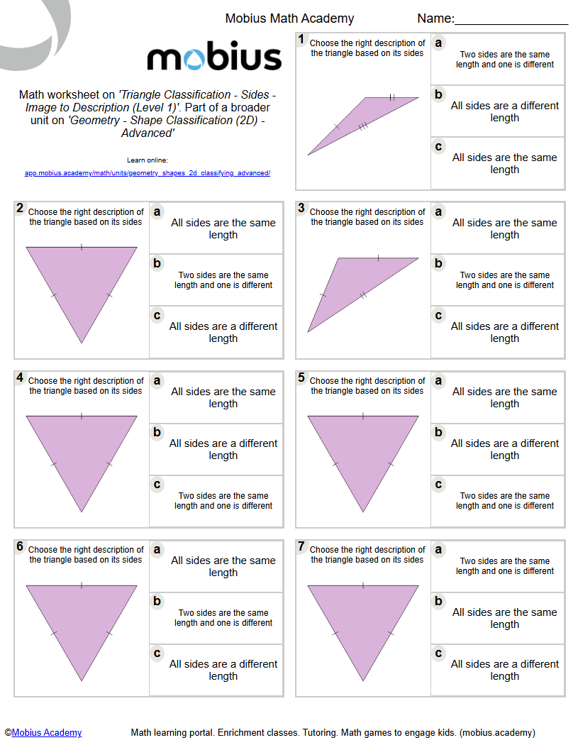 Triangle Classification - Sides - Image to Description (Level 1 ...