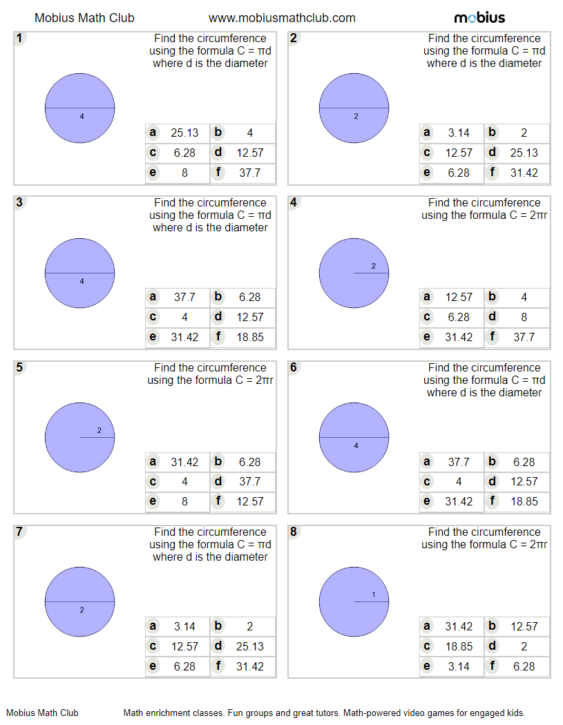 Free Worksheet: Perimeter Of A Circle (With Hint And Calculator) (level ...