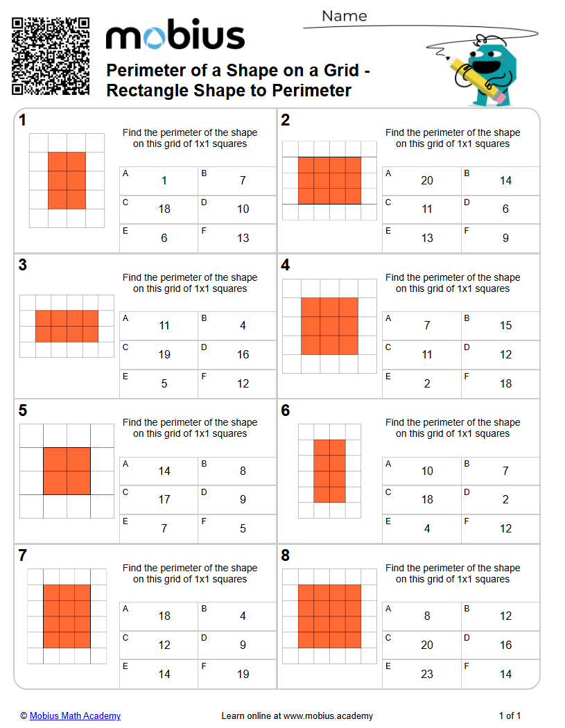 Free Worksheet: Perimeter Of A Shape On A Grid - Rectangle Shape To ...