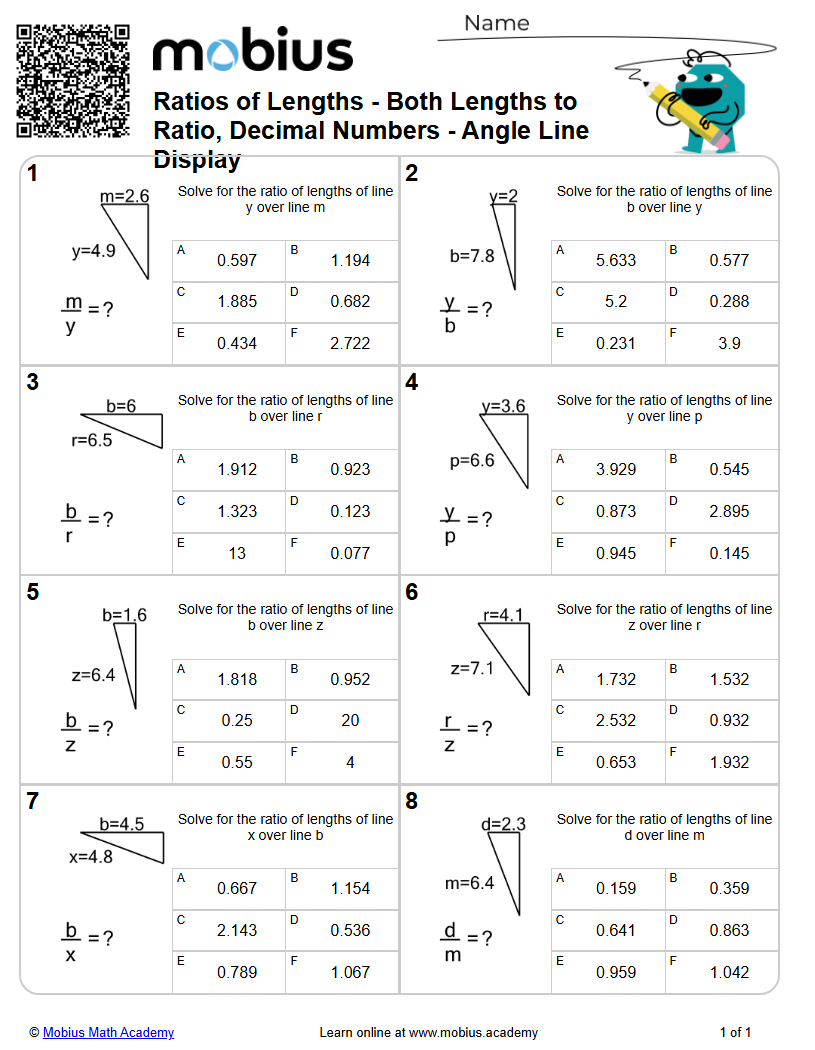 Free Printable Math Worksheet: Ratios Of Lengths - Both Lengths To ...